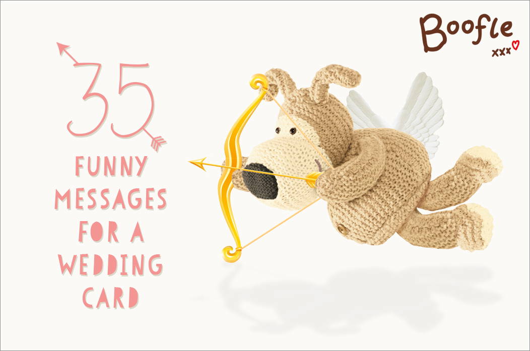 35 funny messages for a wedding card - Boofle Official